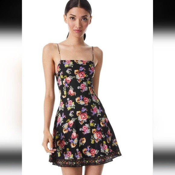 Alice + Olivia | Dresses | Alice Olivia Magnolia Floral Spaghetti Strap ...